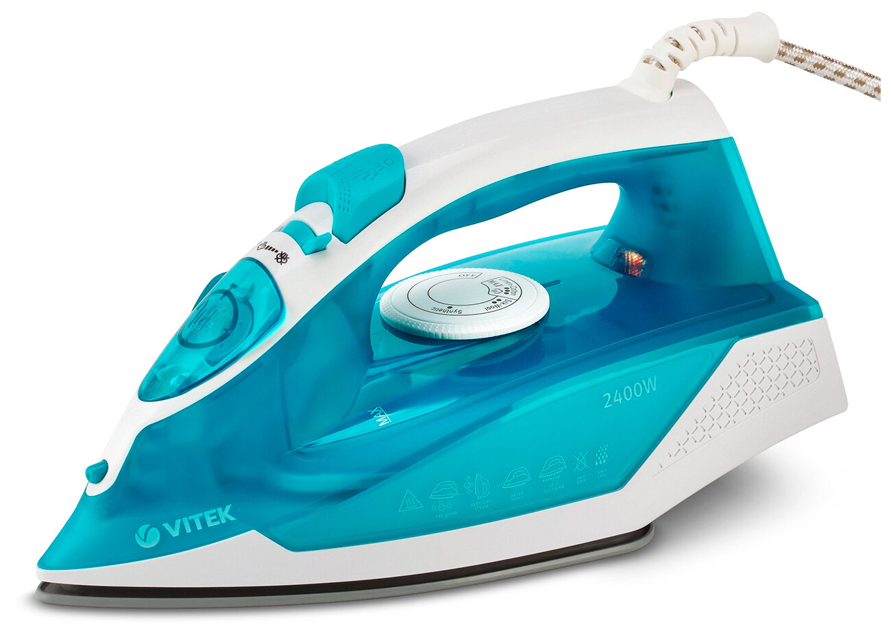 Утюг Vitek VT-8307, 2400 Вт, синий/белый