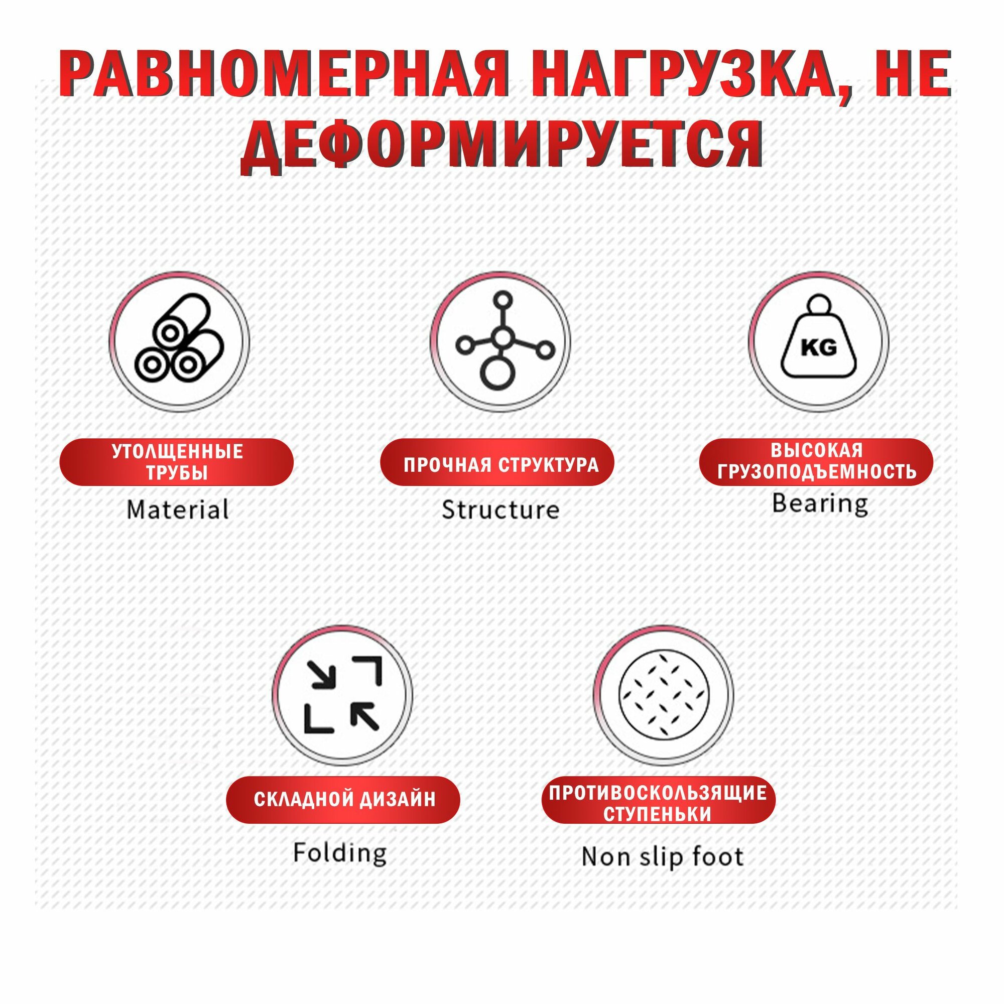 Стремянка, складная, металл, ABS-пластик, рабочая высота 100 см, 150кг — фото 1