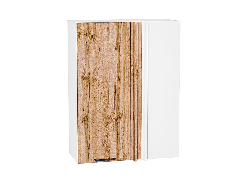 VVT Шкаф верхний прямой угловой Флэт Белый, Wotan Oak 2S, 920