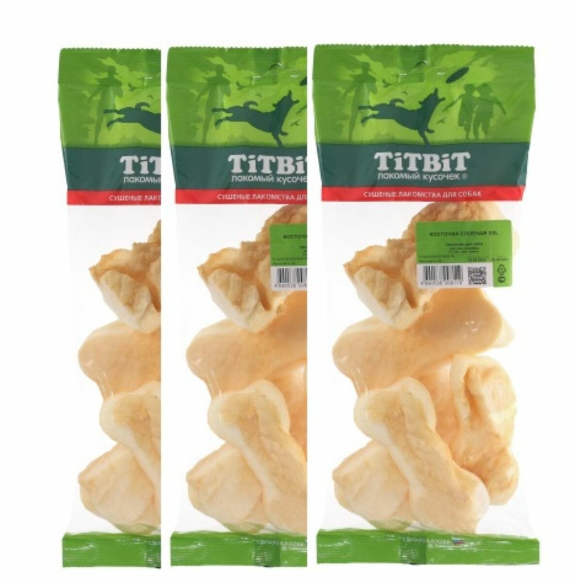 TiTBiT Лакомство для собак Косточка слоеная XXL (3шт)