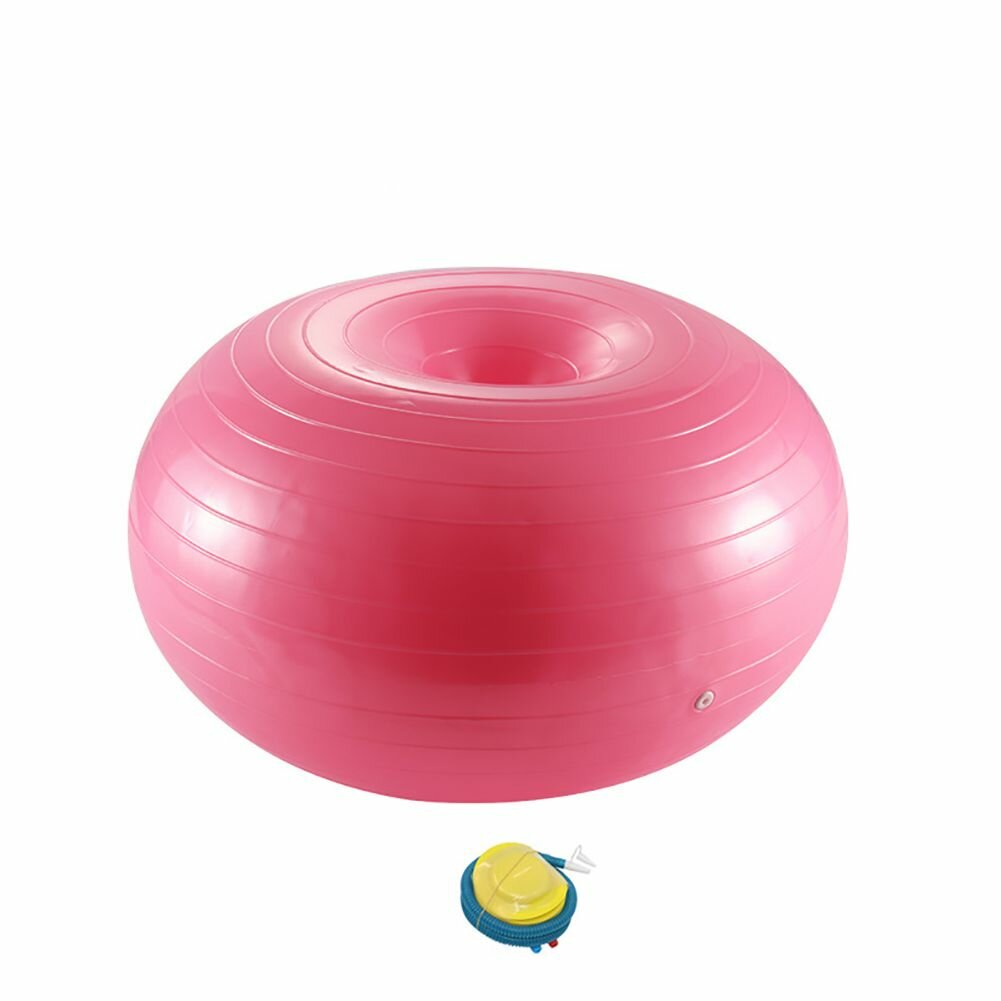 Мяч для йоги с пончиком для упражнений, стабилизирующий мяч для тренировки ядра для йоги, пилатеса, тренировки баланса с надувным насосом