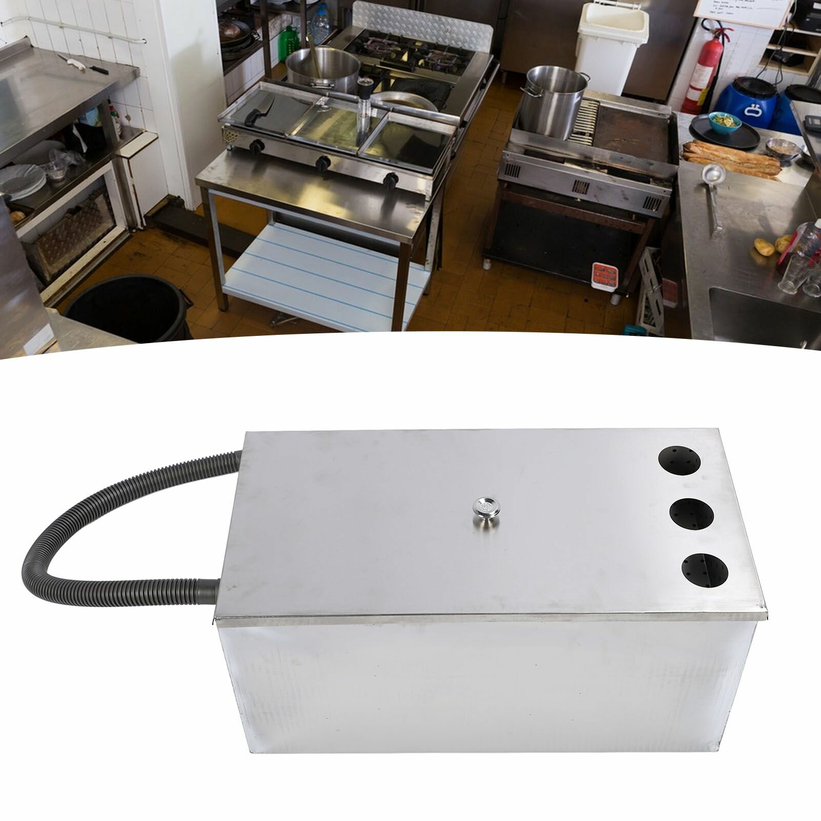 Верхнее впускное отверстие, жироуловитель из нержавеющей стали, масляно-водяной сепаратор