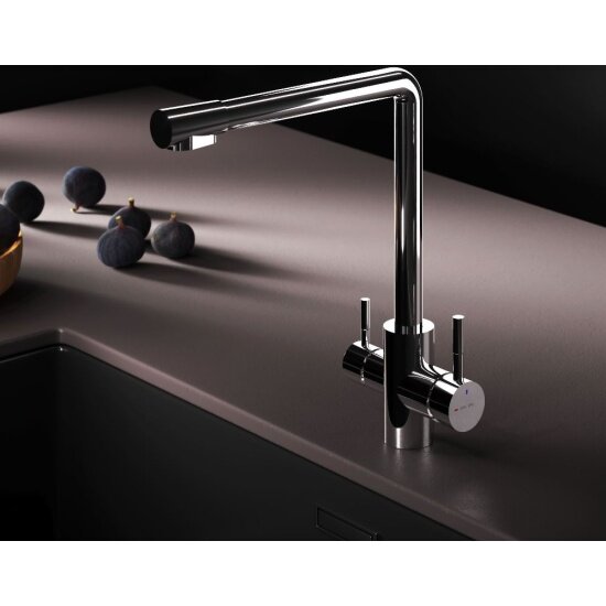 Смеситель для кухни Am.pm . X-Joy S с L-изливом с каналом для питьевой воды, хром F85B05700