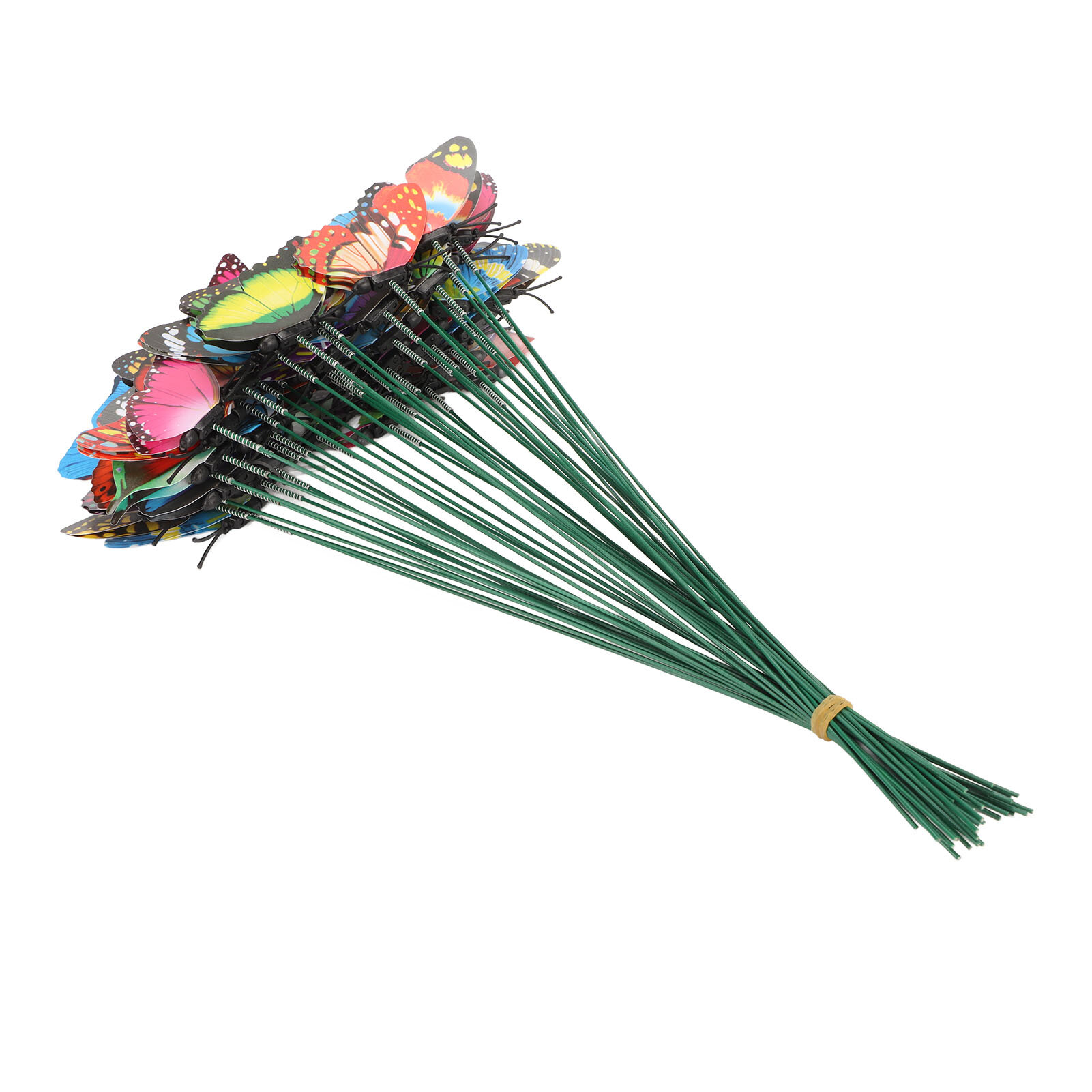 50шт Настенные Вставки Декоративные Бабочки Симулированные Разноцветные Водонепроницаемые Для Innen и Außen, Сад, Двор, Размер Раскрытой Бабочки 5.5x7cm, Длина Стержня 25cm