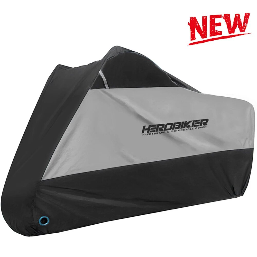 Чехол для мотоцикла, всесезонный водонепроницаемый Черный, 4XL for 2301-2600mm, 02 Gery