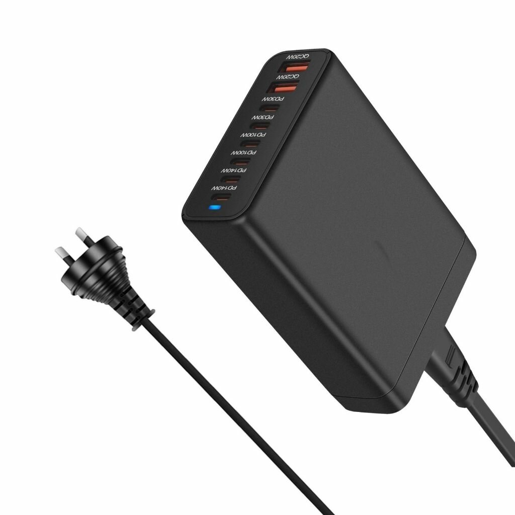 Многофункциональное зарядное устройство на основе нитрида галлия мощностью 580 Вт-Австралийский стандарт-черный