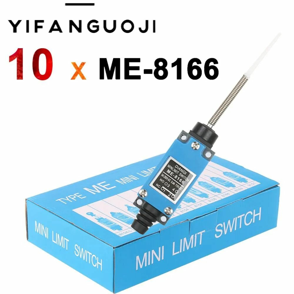 10 кусочков Концевой выключатель ME-8166 Поворотные регулируемые роликовые мини-концевые выключатели TZ-8166 AC250V 5A 1NO 1NC