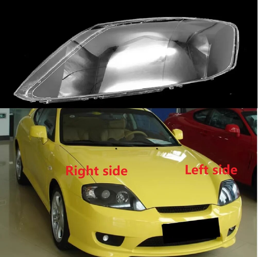 Линза автомобильной фары для Hyundai Coupe 2002-2005, пластиковая крышка, 2pcs left and right