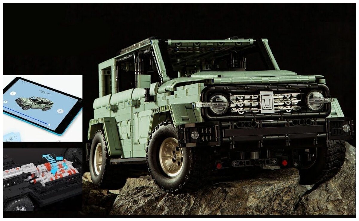 Конструктор внедорожник Onebot TANK 300 SUV Speed Build, 2500 деталей