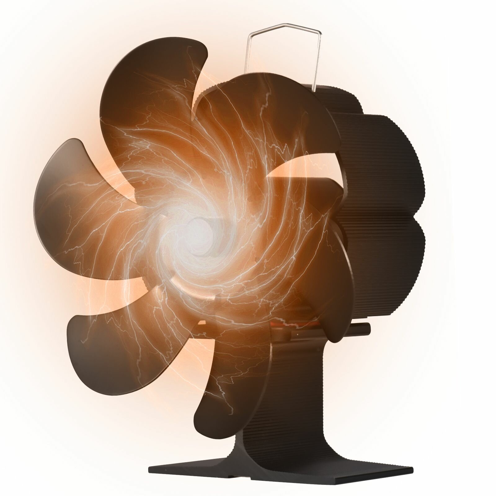 6-лопастной вентилятор для печи, тепловой привод, переносной, неэлектрический