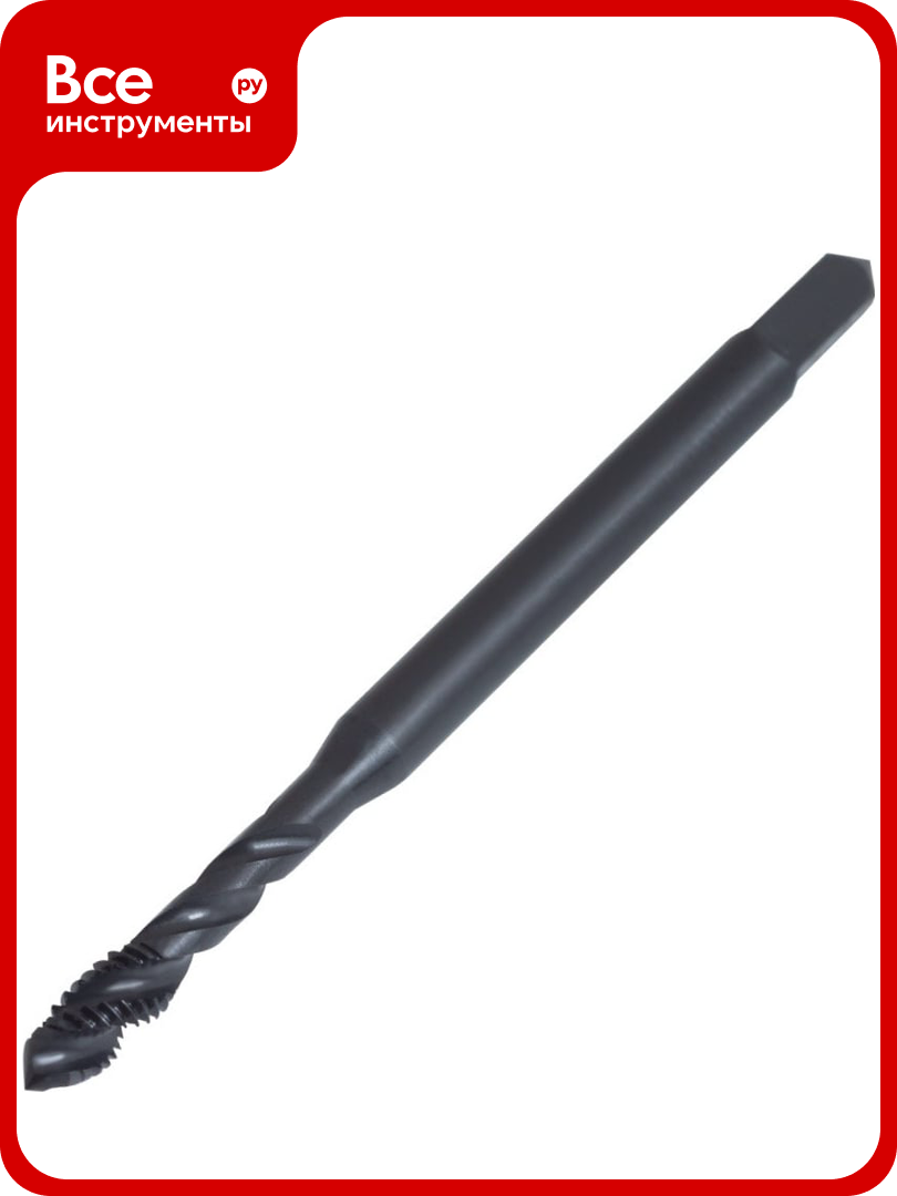 Метчик точинтех м/р М3,0x0,5 Р6М5К5/HSS-E DIN371 BLACK OXIDE, с винтовой канавкой tn40022, из нержавеющей стали