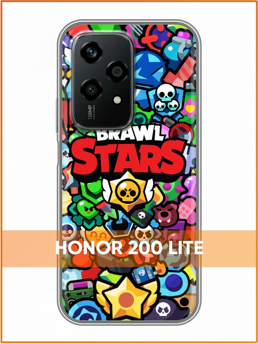 Чехол для Honor 200 Lite с принтом для мальчиков Brawl Stars (Хонор 200 Лайт)