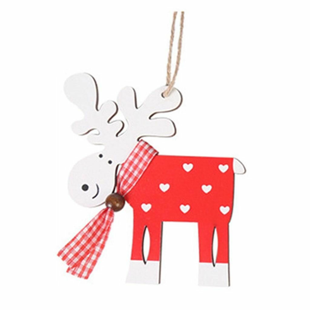 Рождество, 1 упаковка по 1 штуке, деревянные украшения для рождественской елки-олени
