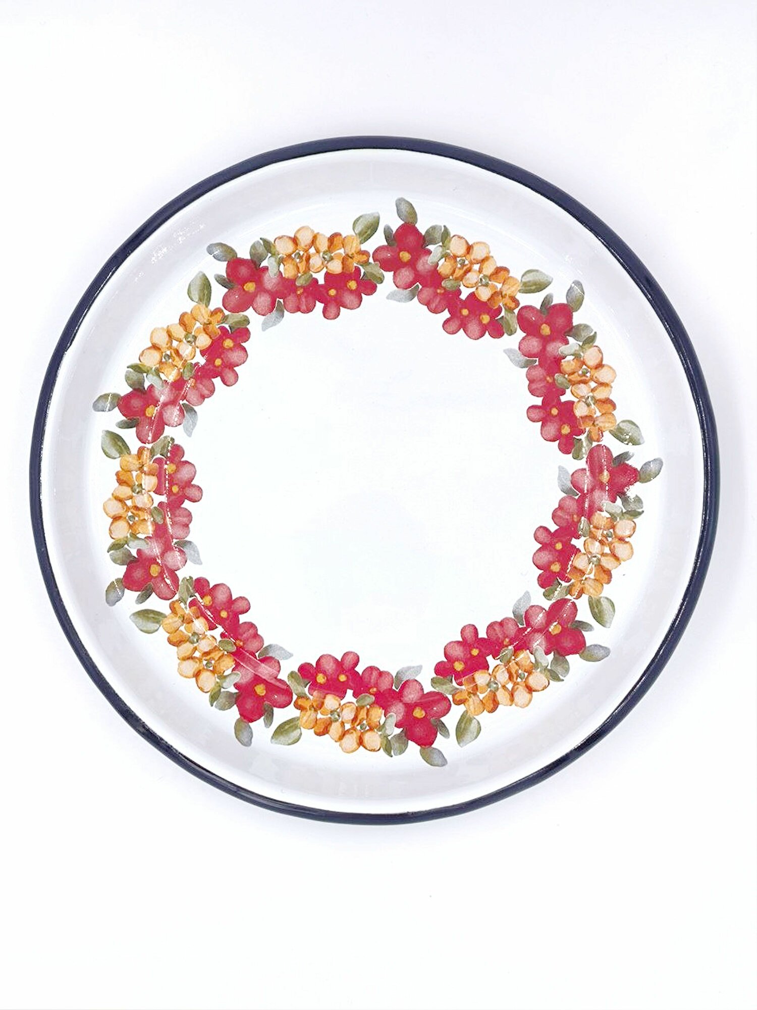 Тарелка эмалированная Эмалика "Калейдоскоп" 22 см