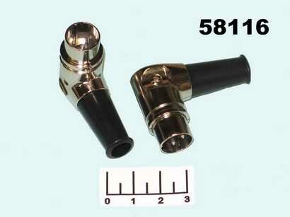 Разъем DIN 3pin штекер на кабель угол металл