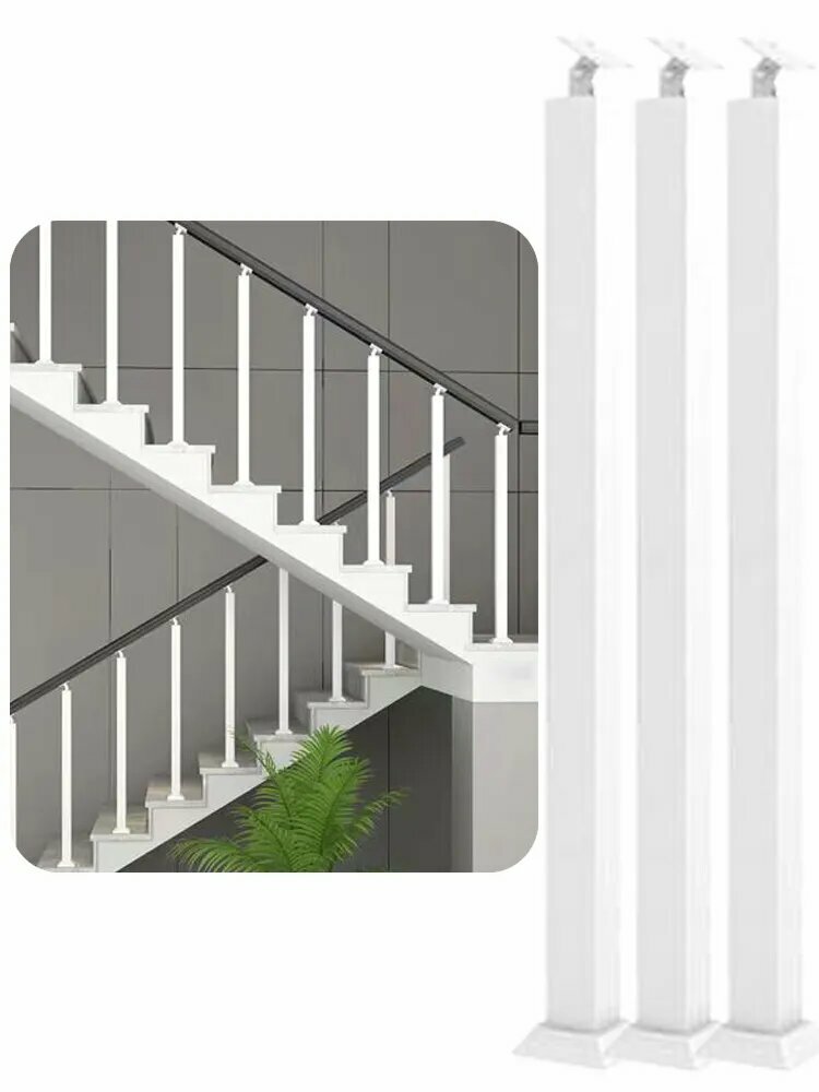 Металлические стойки для лестничных перил, кованые опоры черного цвета с креплениями для дома, лофта, крыльца