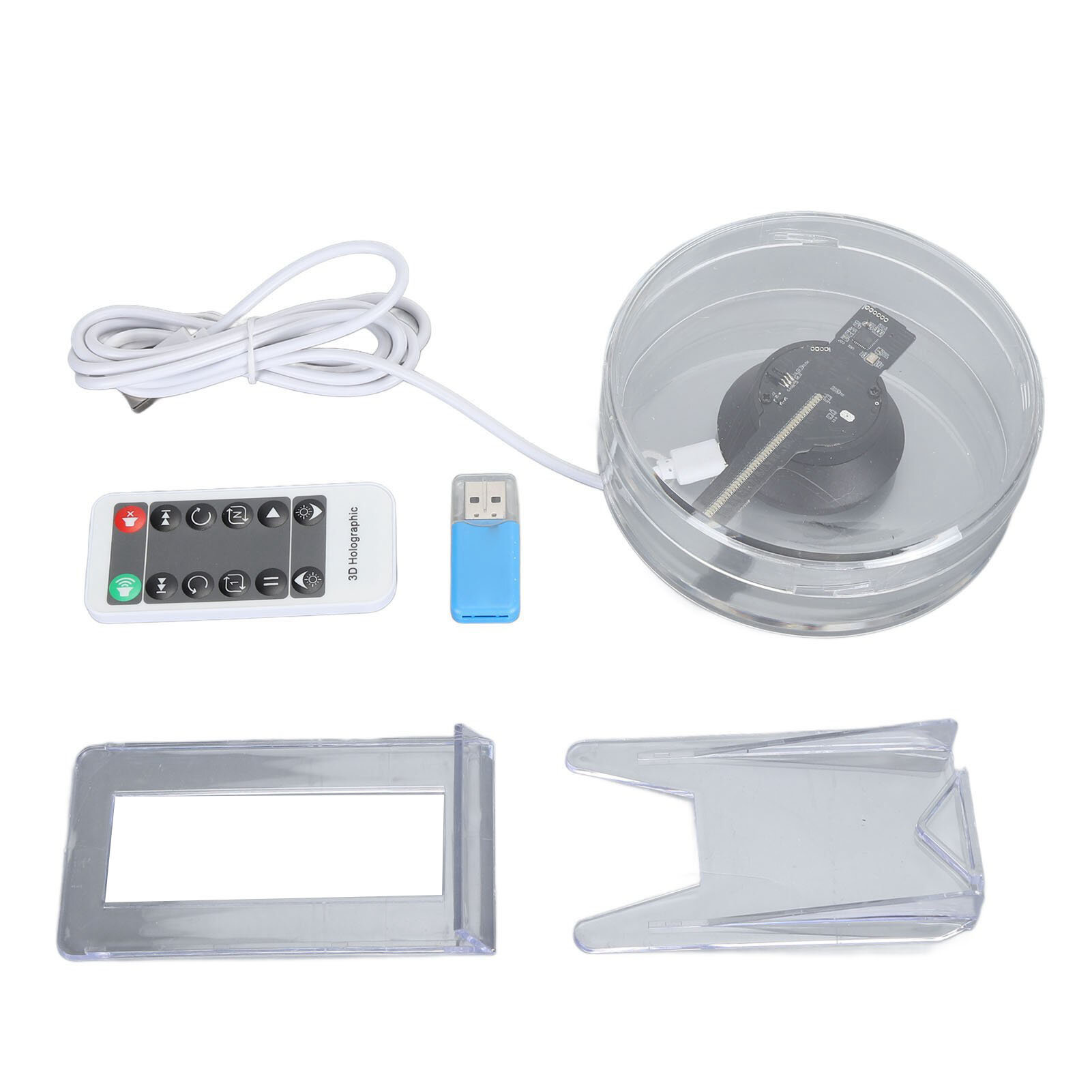 Голографический вентилятор с Wi-Fi 3D, 11 см, 3D-проектор для невооруженного глаза, 3D-рекламная машина со светодиодными шариками для магазина, бара, вечеринки