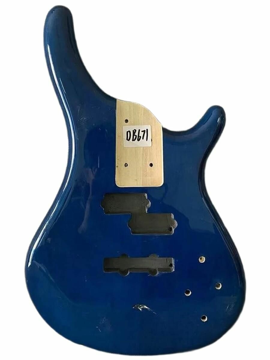 DB671 Активный звукосниматель для бас-гитары, незавершенный корпус PJB BASS прозрачного синего цвета из цельного дерева бассы для самостоятельной сборки.