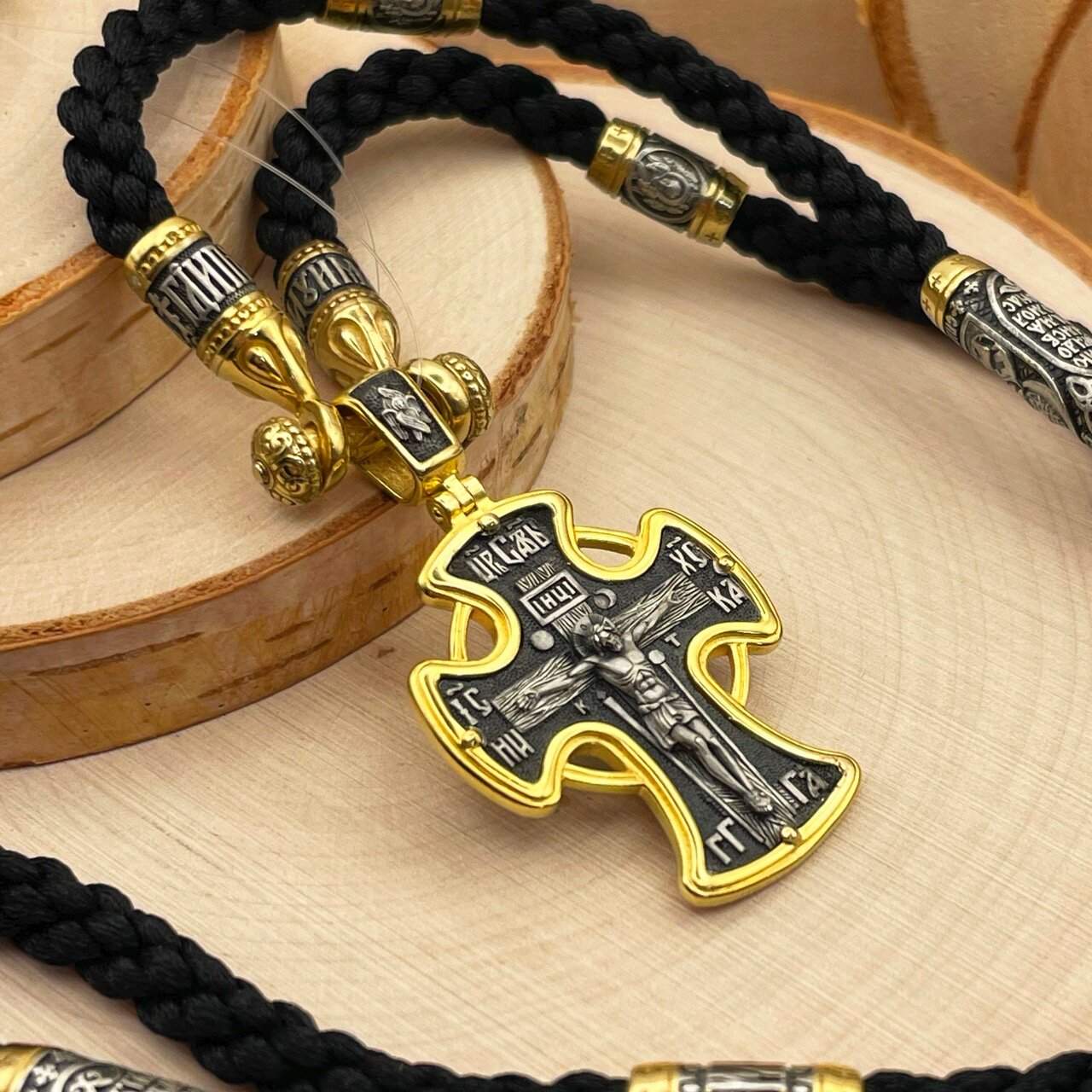 Комплект украшений, серебро, 925 проба, оксидирование, золочение, чернение