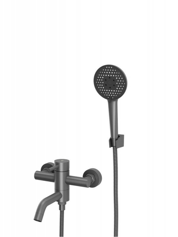 Смеситель ванна Melos с коротким изливом, нержавеющая сталь, графит, Rush SUS1101-44GREY