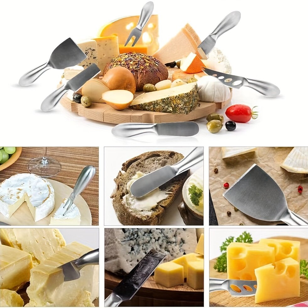 Набор ножей для сыра "Серебряный", нержавеющая сталь, металл, 6 предметов