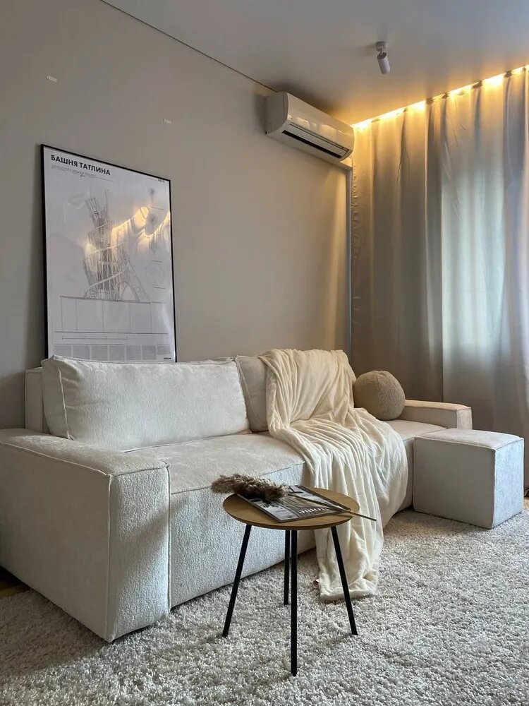 Диван кровать, белый, прямой, еврокнижка, 250х105х80, mebelroom