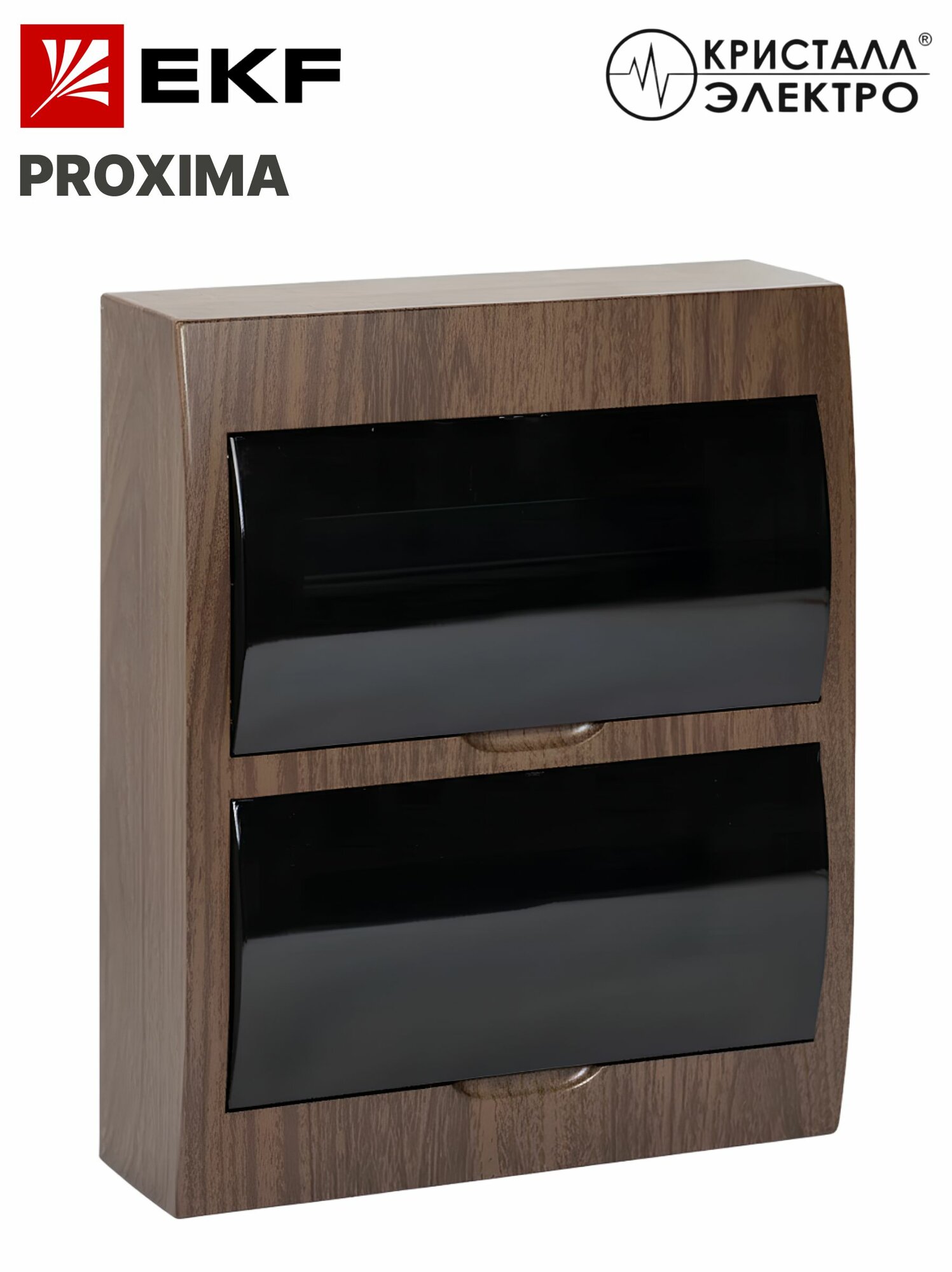 Щиток для автоматов 24мод навесной темное дерево чёрная дверь IP41 ЩРН-П EKF PROXIMA