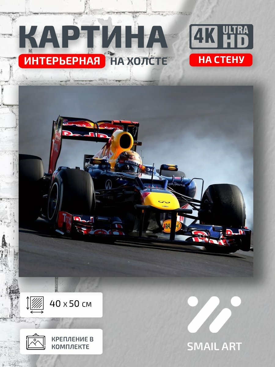 Картина на холсте интерьерная 40 на 50 на стену Формула-1 Car для киномана авто дизайн