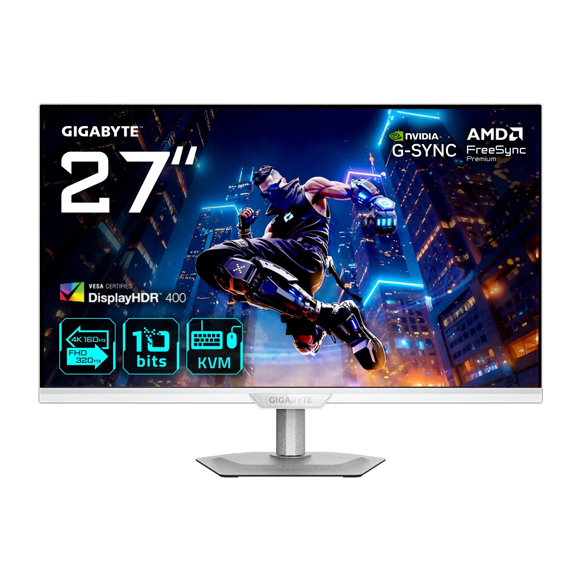 Монитор Gigabyte M27UP ICE, 27 дюймов, Dual Mode FHD 320hz /4K 160hz, белый