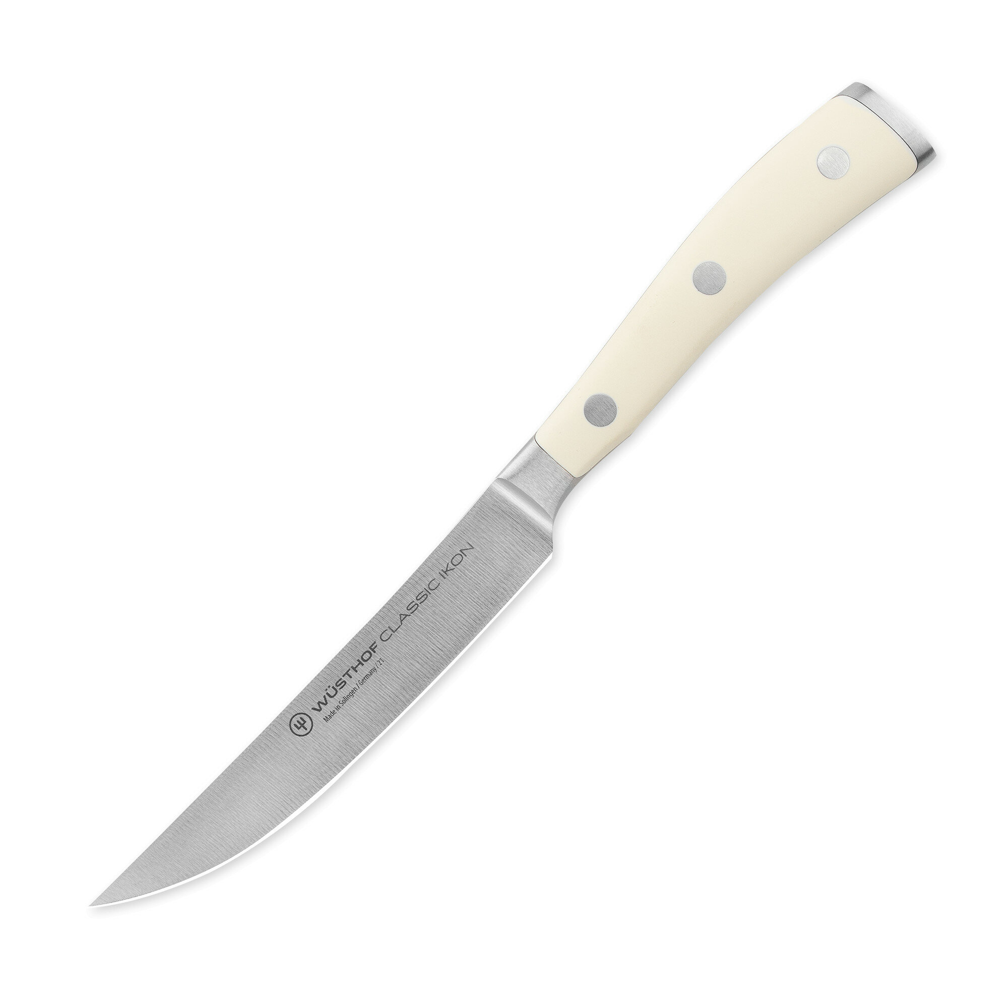 Нож для стейка 12 см Wuesthof Ikon Cream White, из кованой нержавеющей стали, Германия