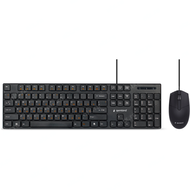 KBS-9050L Комплект проводной клавиатура+мышь Gembird KBS-9050L, 104кл+3кн, 12Fn, 1000 DPI, 1.8м, черный