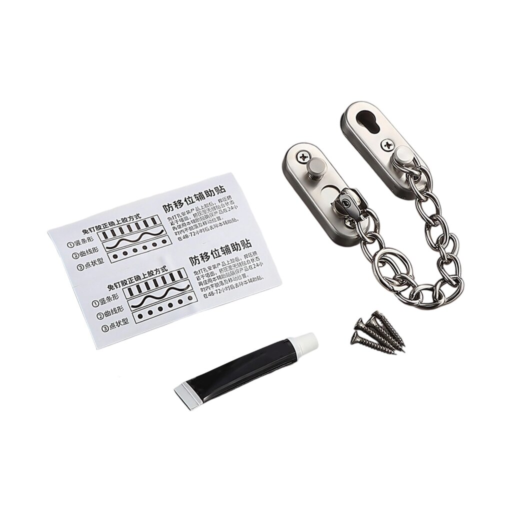 Противоугонная дверная цепочка с утолщением из нержавеющей стали-серебристый