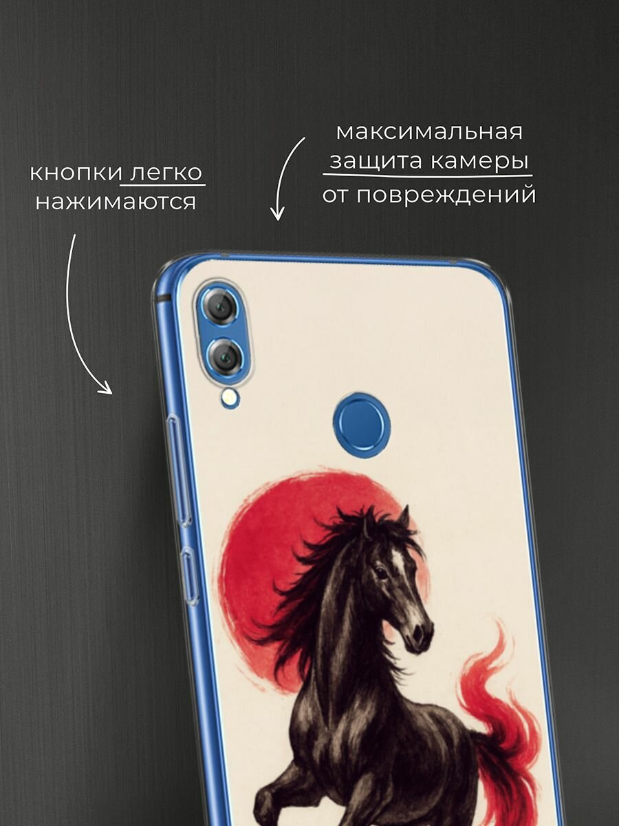 Силиконовый чехол на Honor 8X / Хонор 8Х с принтом Красный вихрь — фото 1