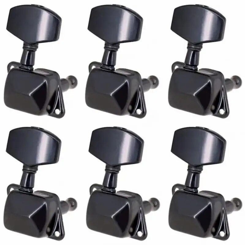 Черные машинные головки для гитары 3L3R Black 6right