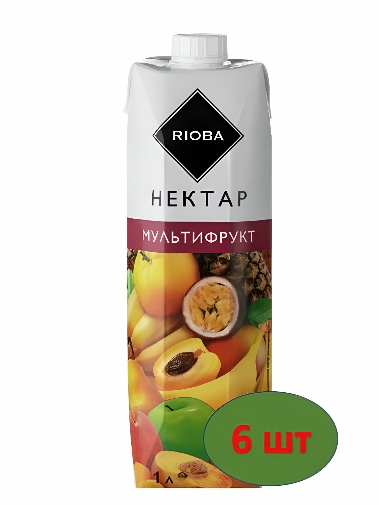 RIOBA Нектар мультифрукт, 1л. Упаковка 6 шт.