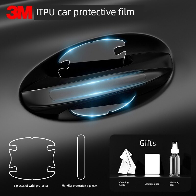 Защитная пленка для дверных ручек автомобиля 3M, антицарапийная, невидимая, из ТПУ, с защитой от царапин, имитация кожи