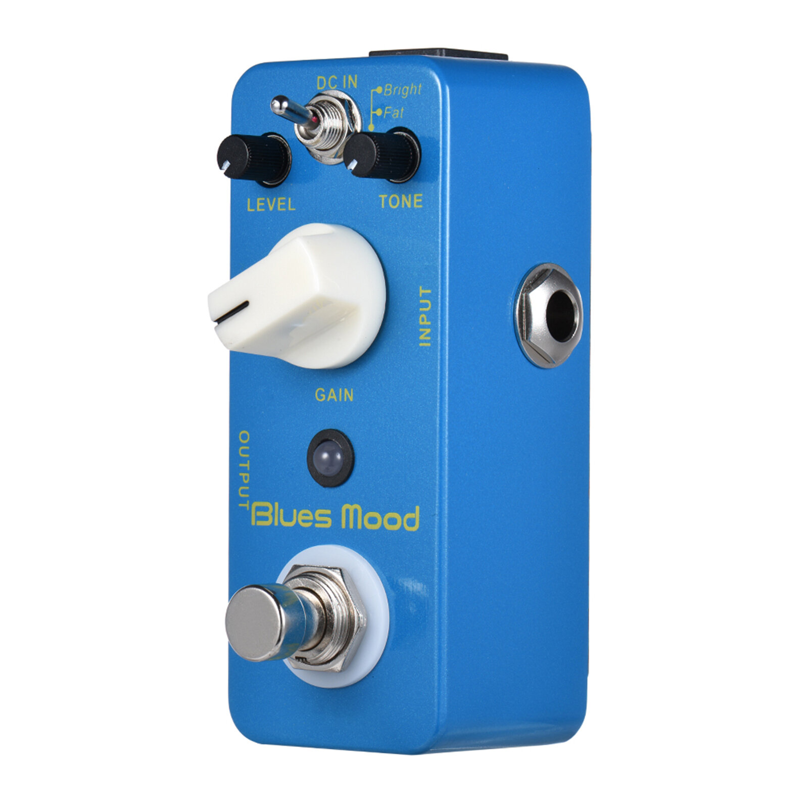MOOER Blue Mood Blues Style Overdrive Guitar Effect Pedal 2 Modes (Bright/Fat) True Bypass Full Metal Shell Metal Material Signal Input 1/4" Monaural Jack (1M Ohms) Signal Output 1/4" Monaural Jack (1k Ohms) Power Supply DC 9V Adapter (Center Minus Plug)
