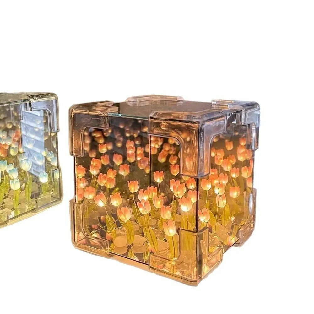Содержит 20 цветков 10x10 cm Ручной работы DIY тюльпан, Зеркальная лампа-Тюльпан