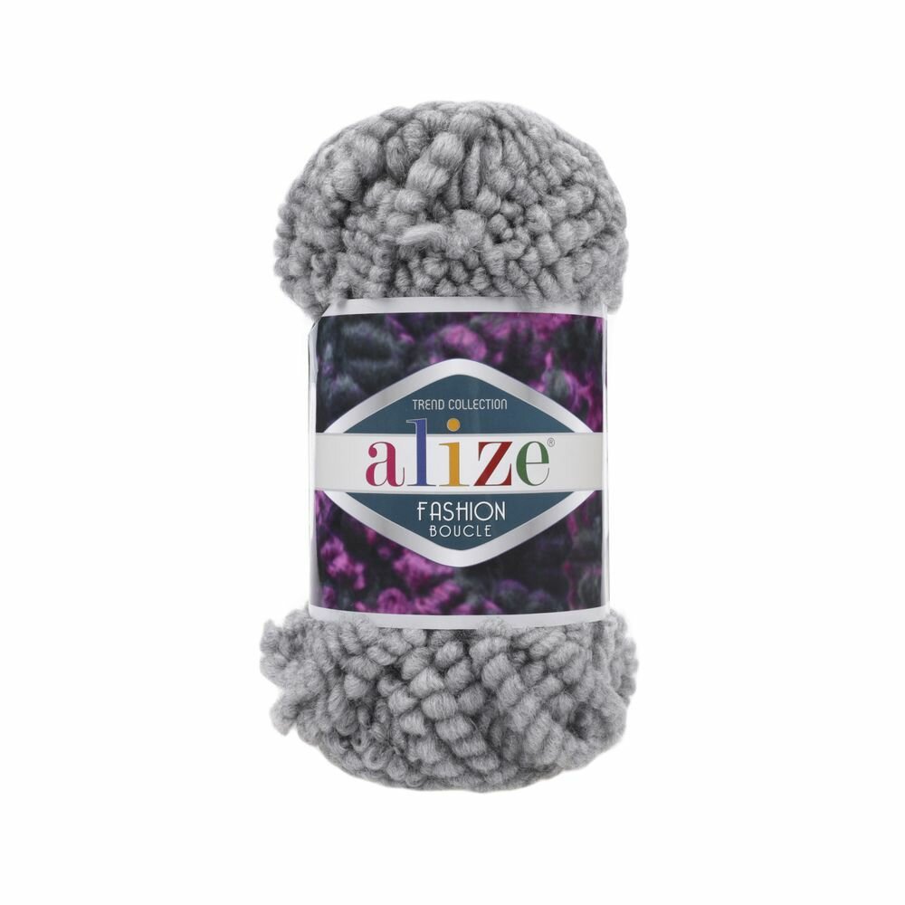 Пряжа Alize Fashion Boucle 21 (5 мотков по 100г/35м) серый