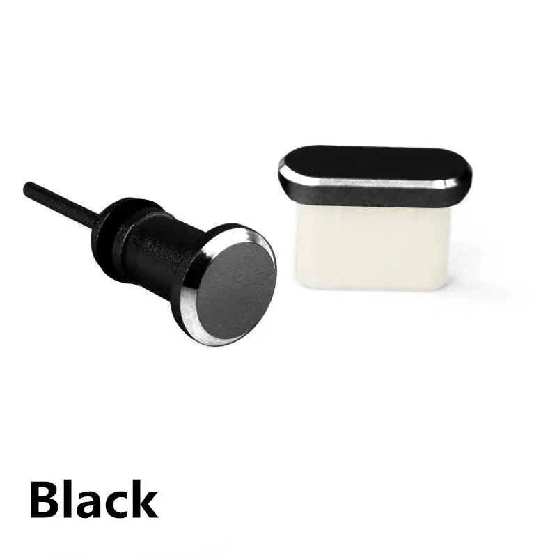 Пылезащитная заглушка типа C 3,5 мм для наушников, разъем для Sim-карты, USB Type-C, пылезащитная заглушка для Samsung S10, S9, S8, Note 8, 9, Huawei P10, P20, P30 Black