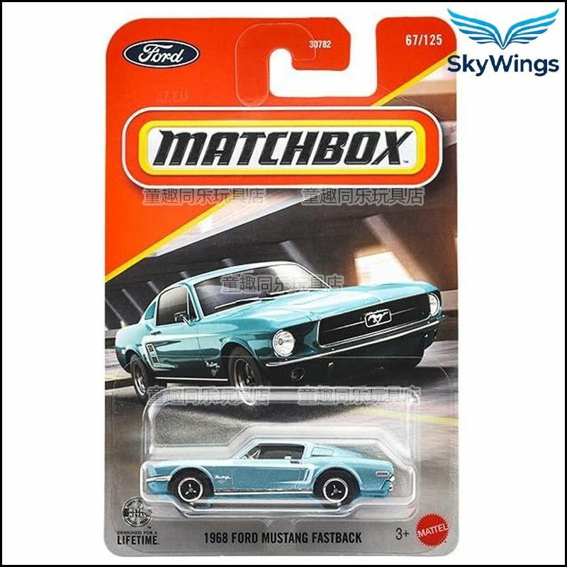 Эксклюзивная коллекционная модель 1968 Ford Mustang Fastback в масштабе 1:64 от Matchbox, литая игрушка для детей