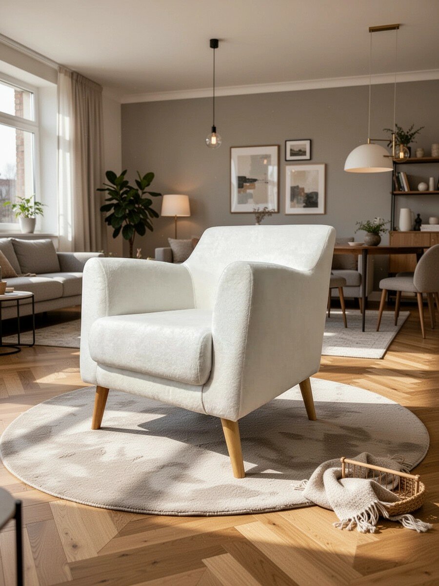 Кресло Soho, белое, мягкое, для гостиной, спальни, эргономичное