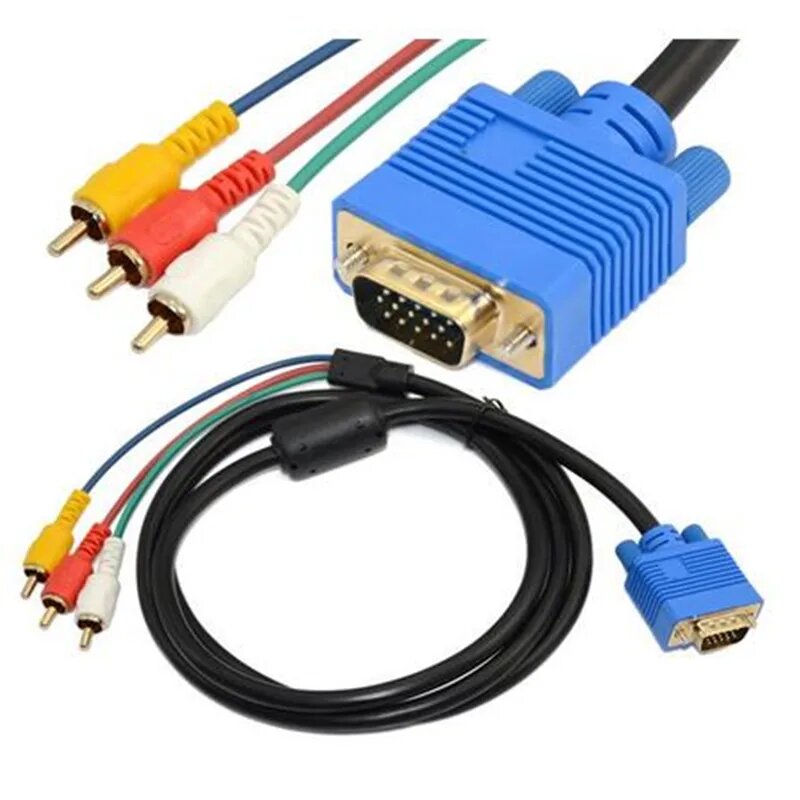 Штекер VGA LBSC 15 pin/3 RCA аудио AV Кабель-адаптер для HDTV ПК DVD-5FT