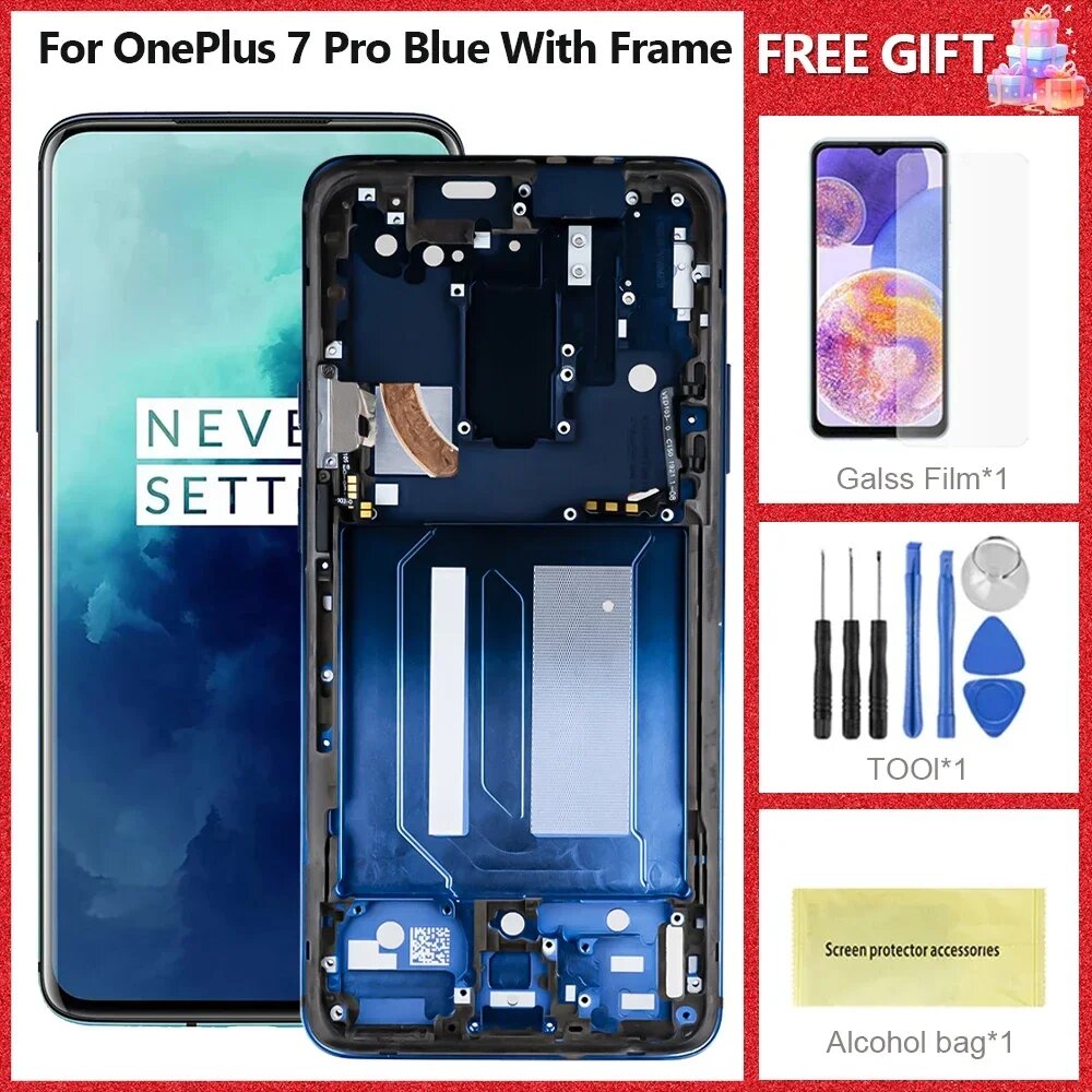100% протестированный 6,67-дюймовый ЖК-дисплей Amoled для Oneplus 7 Pro, дигитайзер сенсорного экрана GM1911 GM1913, запасные части в сборе с дигитайзером