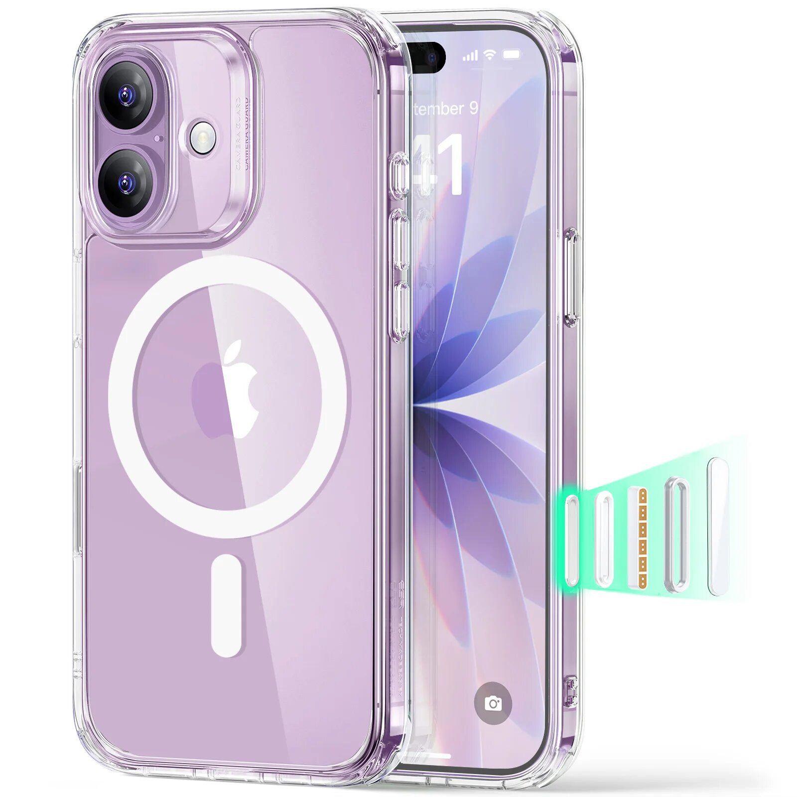 Чехол ESR для iPhone 16 Plus, Сиреневый, Clear white