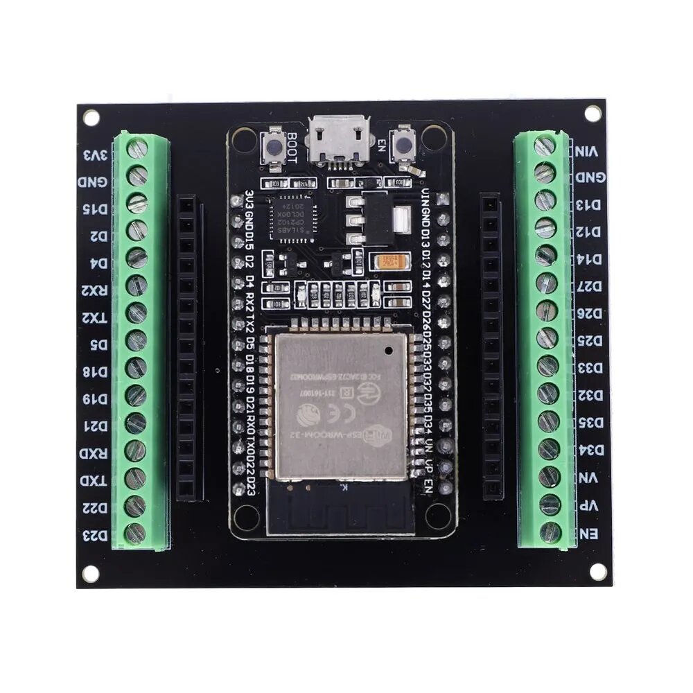 Разъёмная плата ESP32 с GPIO-расширением 1:2 и NodeMCU-32S (Wi-Fi/Bluetooth)