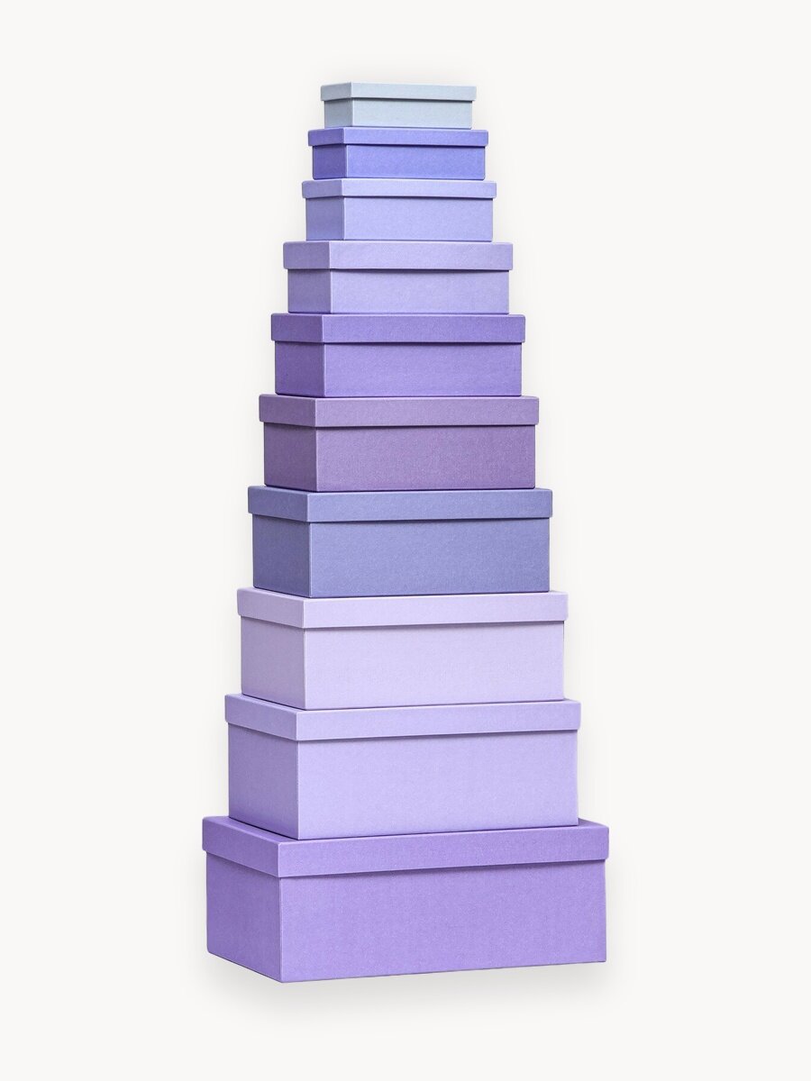 Подарочные коробки 10 в 1 «Оттенки фиолетового»,32.5 × 20 × 12.5 - 12×7×4 см