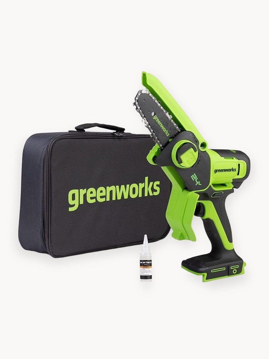 Пила цепная аккумуляторная GREENWORKS G24MCS10K2 24V