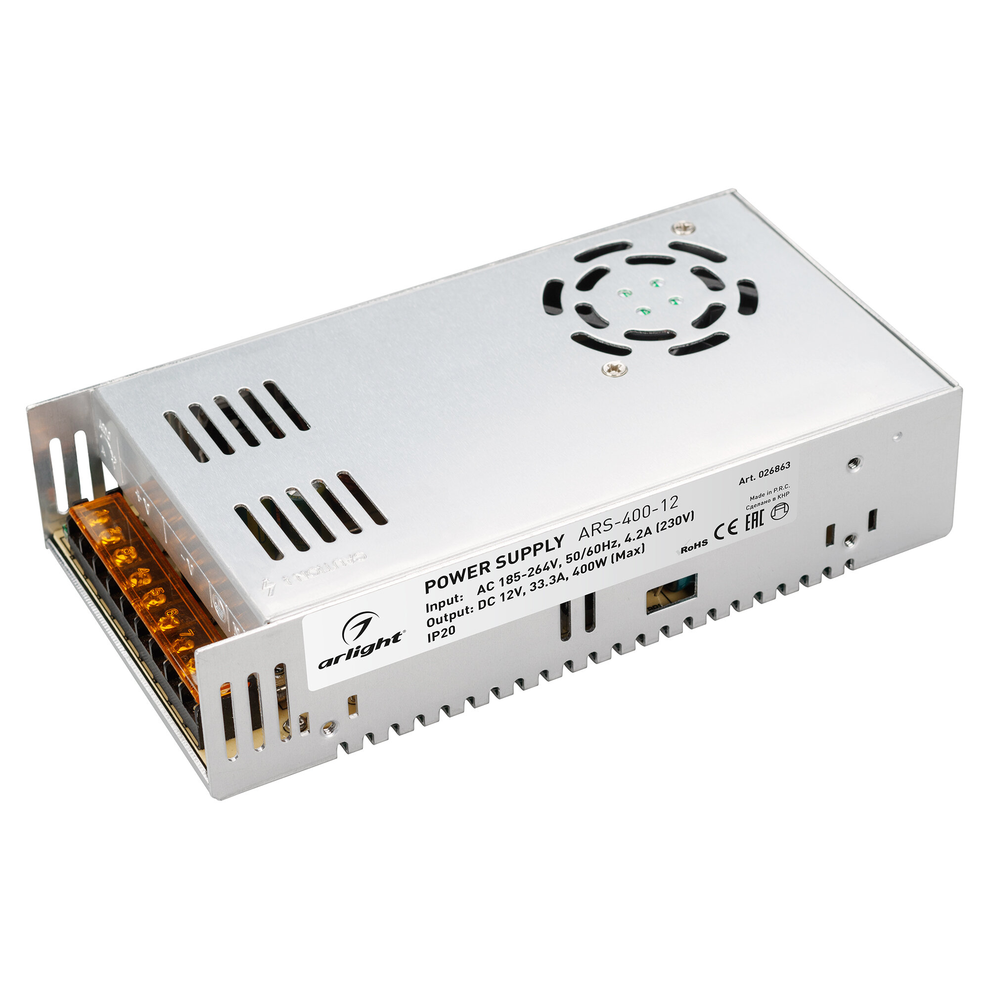 Источник напряжения Arlight Блок питания ARS-400-12 (12V, 33.3A, 400W)