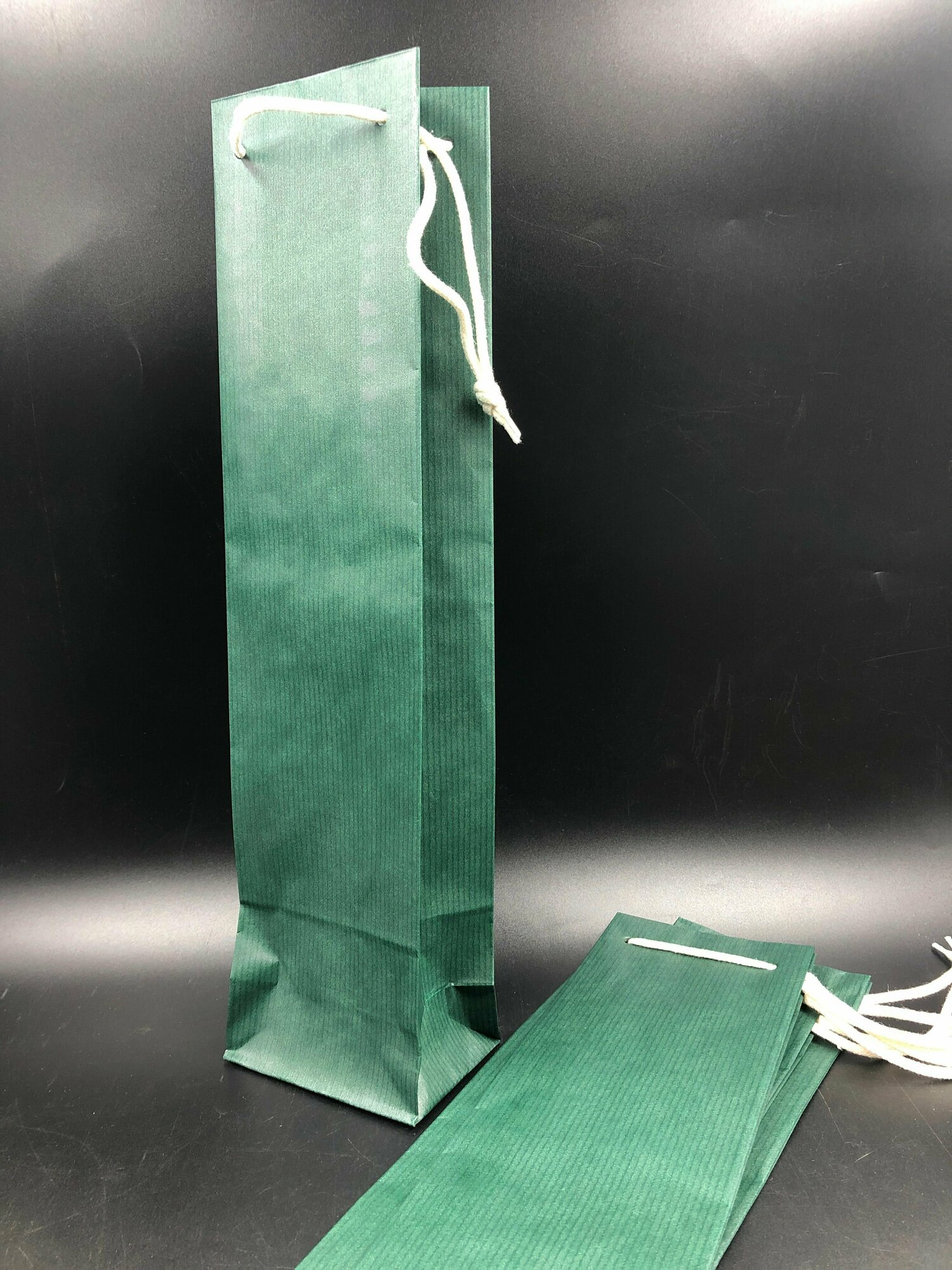 Крафт пакет 25 шт.95x380х65 под винную бутылку зеленый арт.41